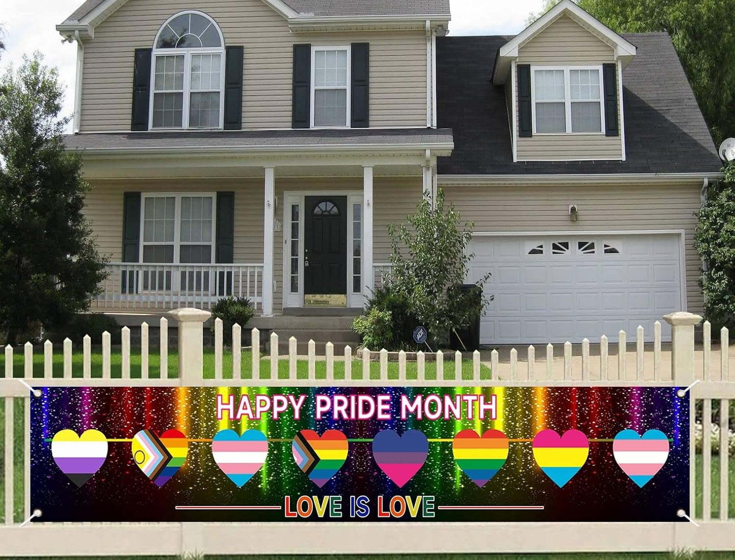 Happy Rainbow Pride Month Large Banner Flag, Community Gay Pride ...