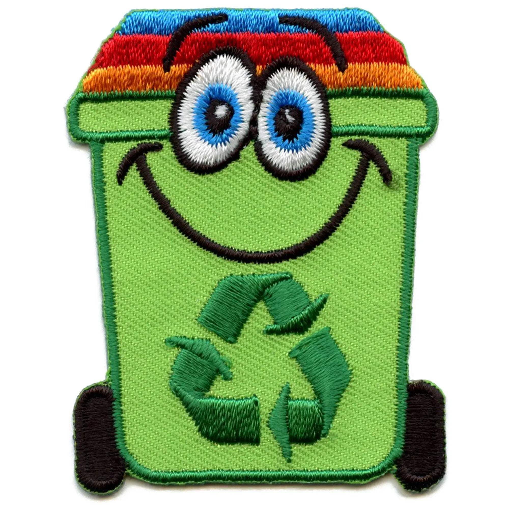 Happy Recycling Bin Patch Reuse Save Environment Embroidered Iron On ...