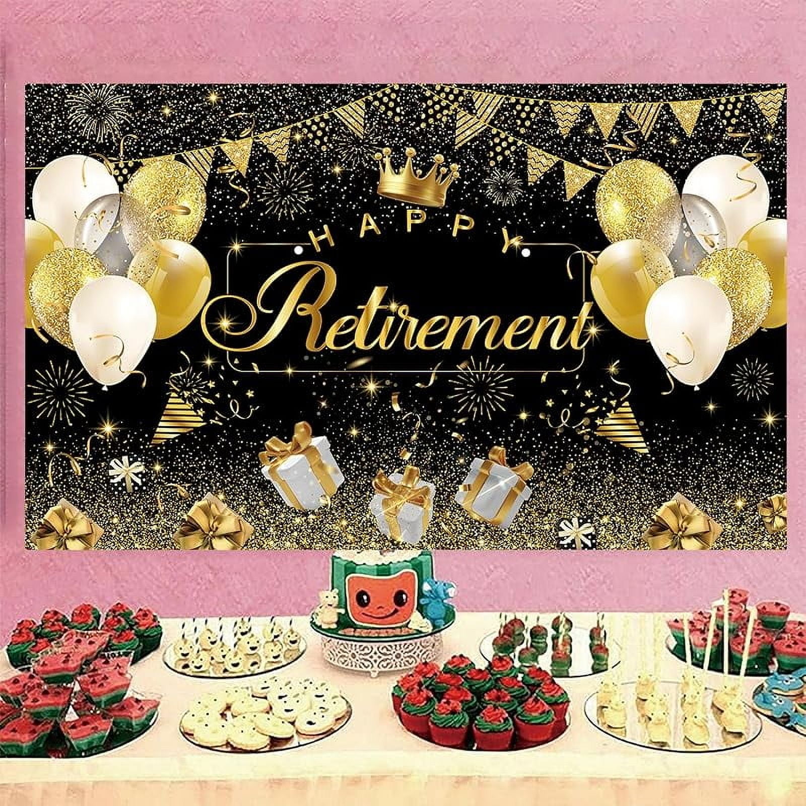 Happy Retirement Backdrop with 71"X47"，Large Happy Retirement Banner ...