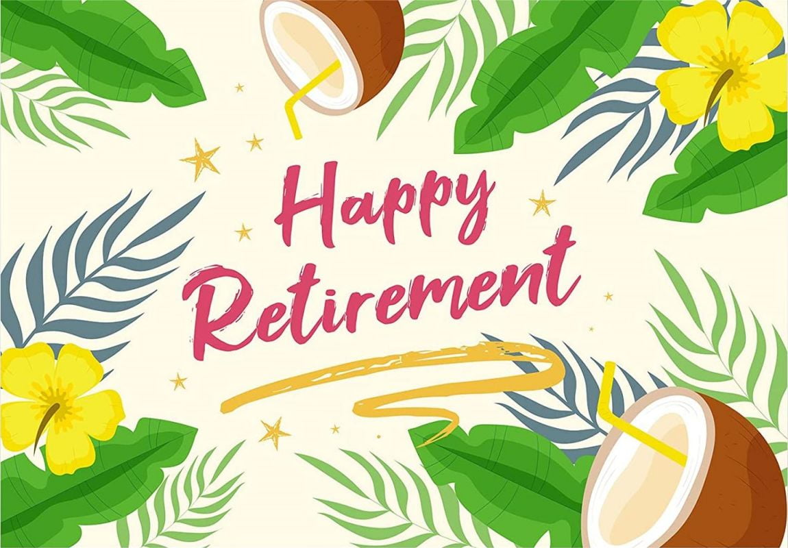 Happy Retirement Backdrop Banner Retire Celebration Sign Funny Farewell ...