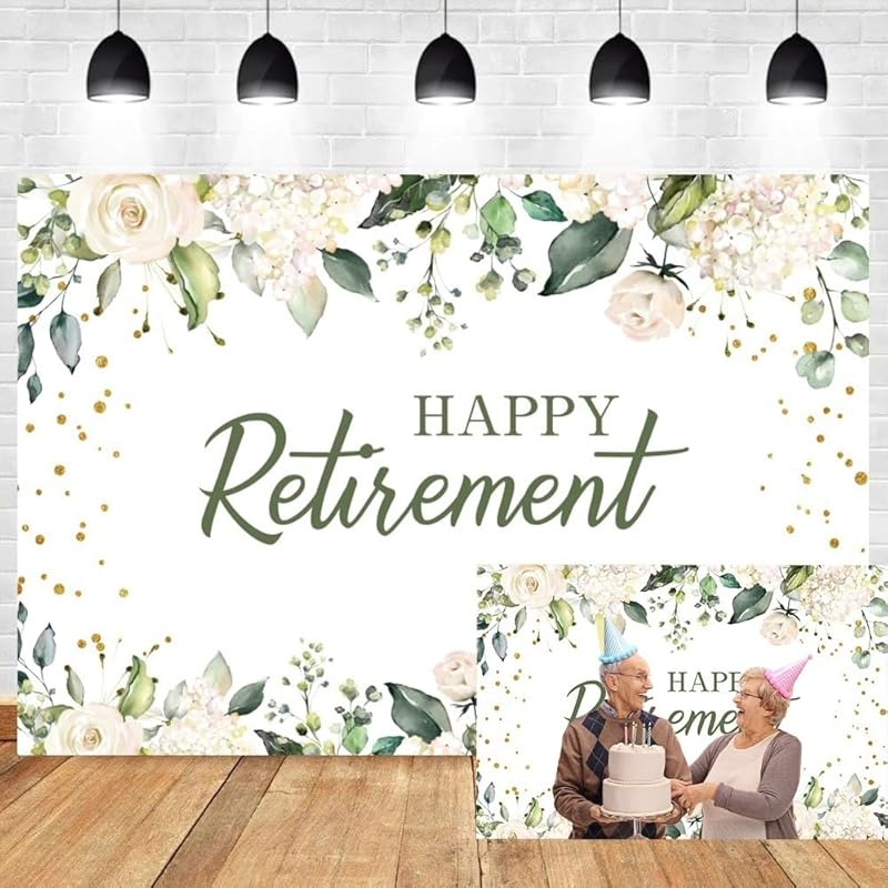 Happy Retirement Backdrop Flower Retirement Party Photography ...