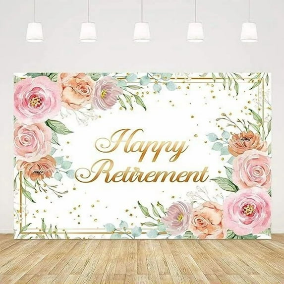 Happy Retirement Backdrop Party Banner Photo Background For Retirement ...