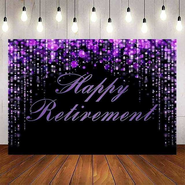Happy Retirement Backdrop Rose Gold and Black Retirement Background The ...