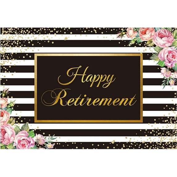 Happy Retirement Backdrop Silver Glitter Lights Congrats Retire ...