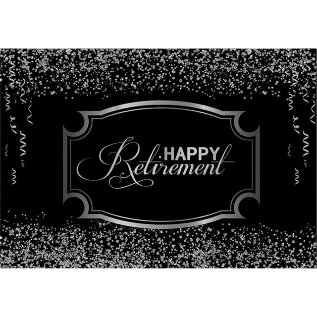 Happy Retirement Backdrop Silver Glitter Lights Congrats Retire ...