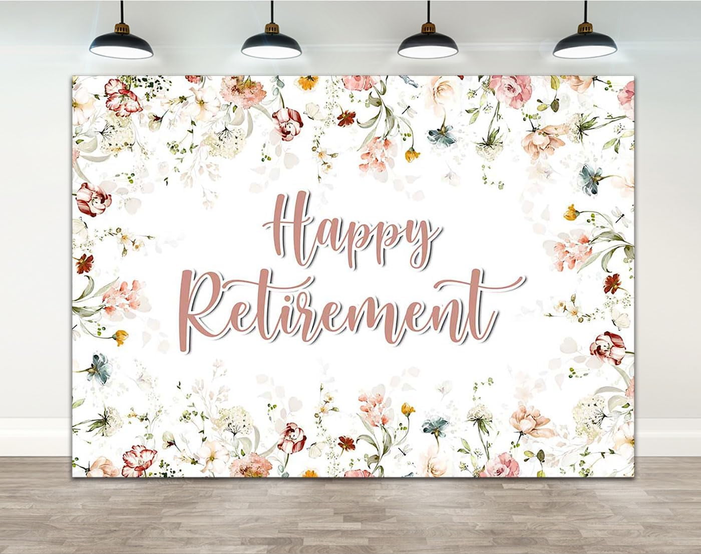 Happy Retirement Backdrop for Women Carnation Pink Floral Photo ...