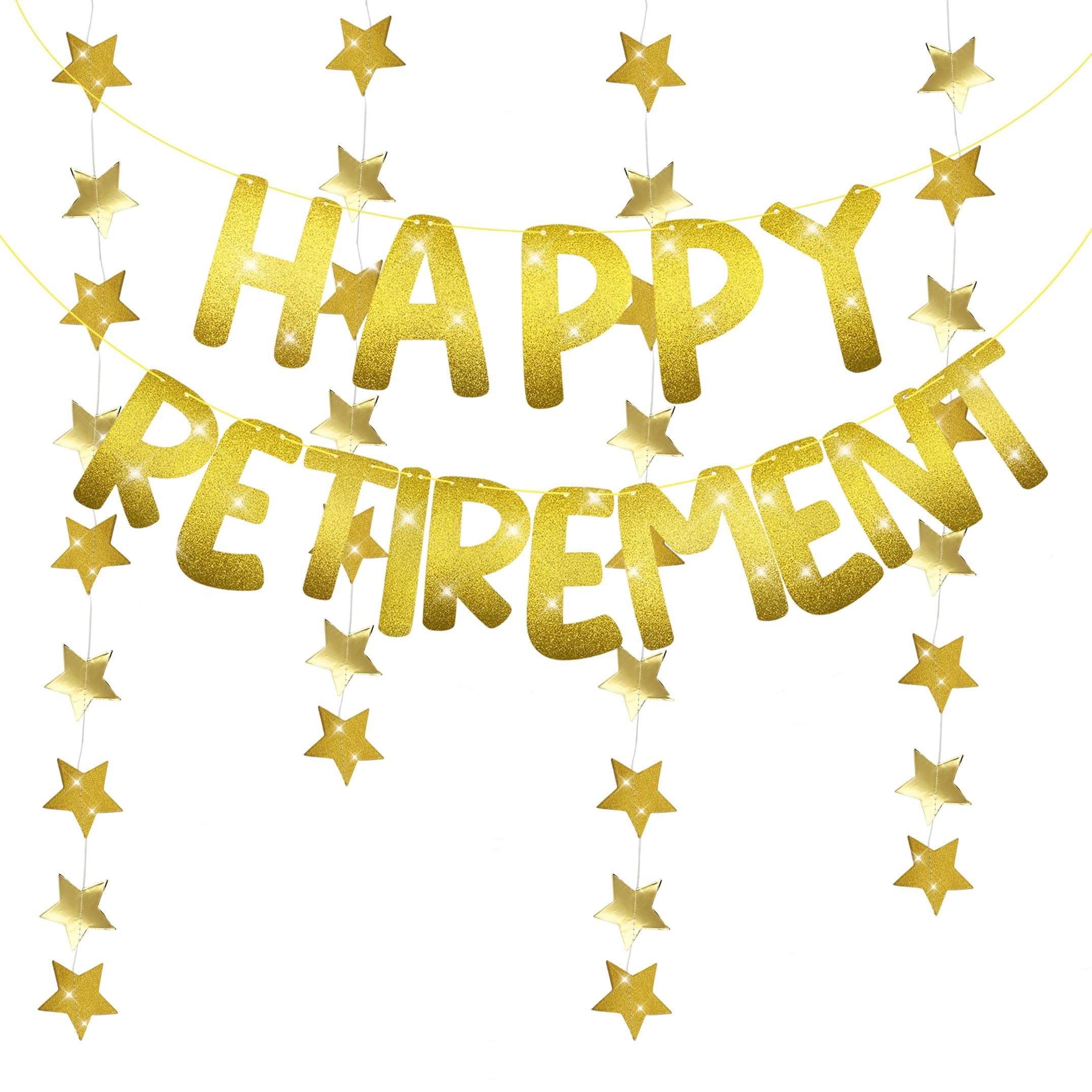 Happy Retirement Banner Assembled KEF16 Black and Gold Retirement Party ...