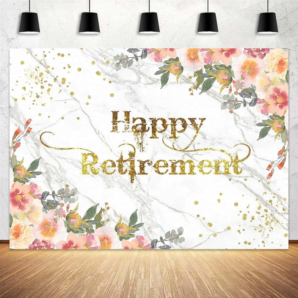 Happy Retirement Banner Backdrop for Women Party Decorations Grain of ...