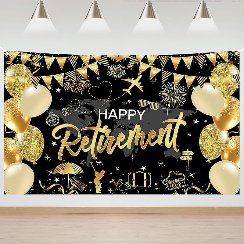 Happy Retirement Banner Pink Retirement Decorations for Women Happy ...