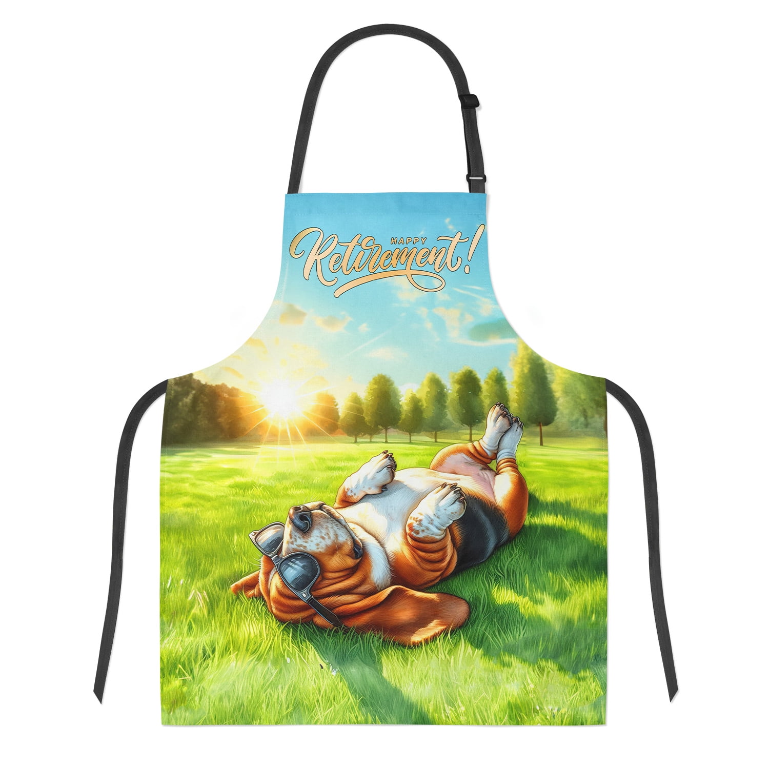 Happy Retirement with Basset Hound Enjoy Life Rest Time Apron Bassets ...