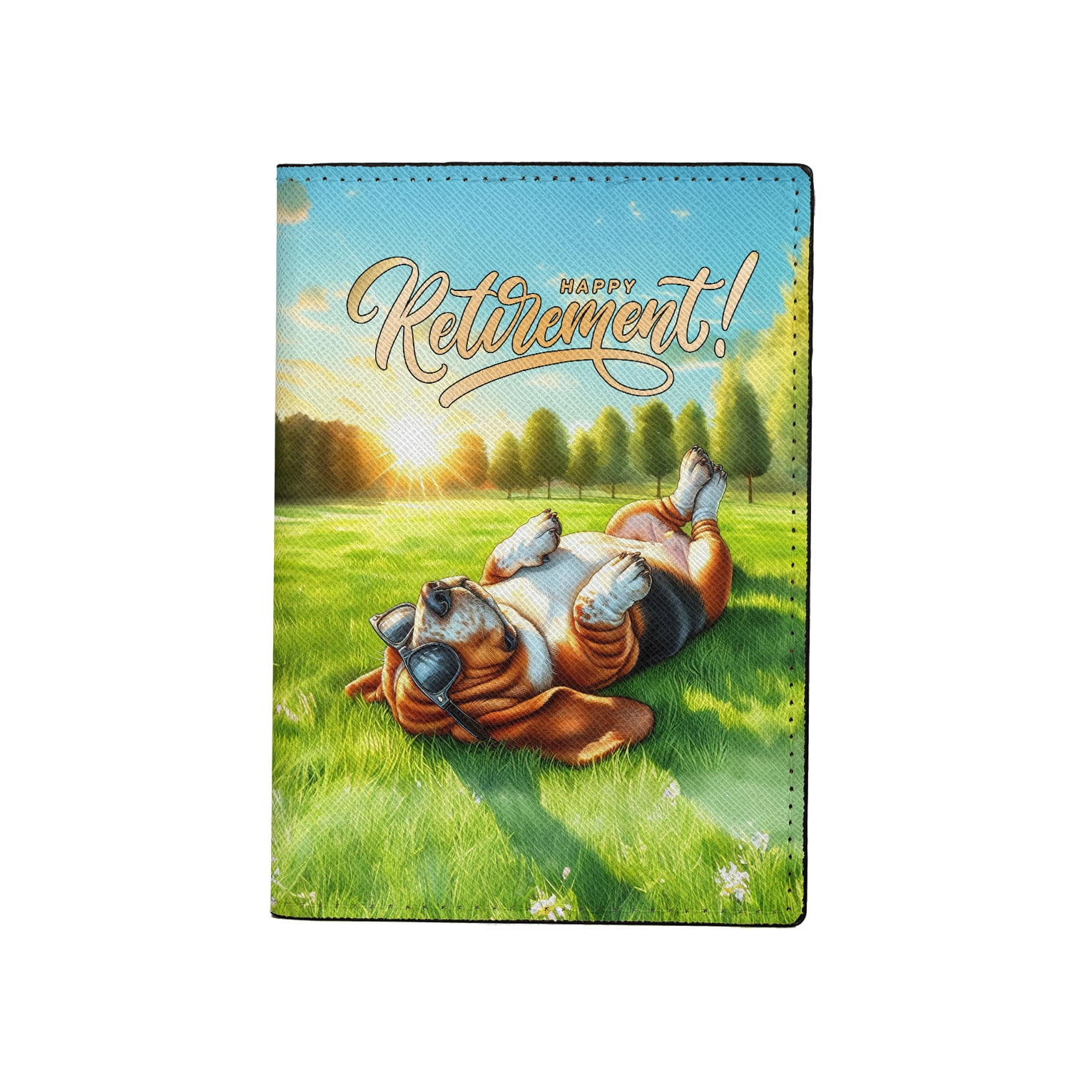 Happy Retirement with Basset Hound Enjoy Life Rest Time Travel Passport ...