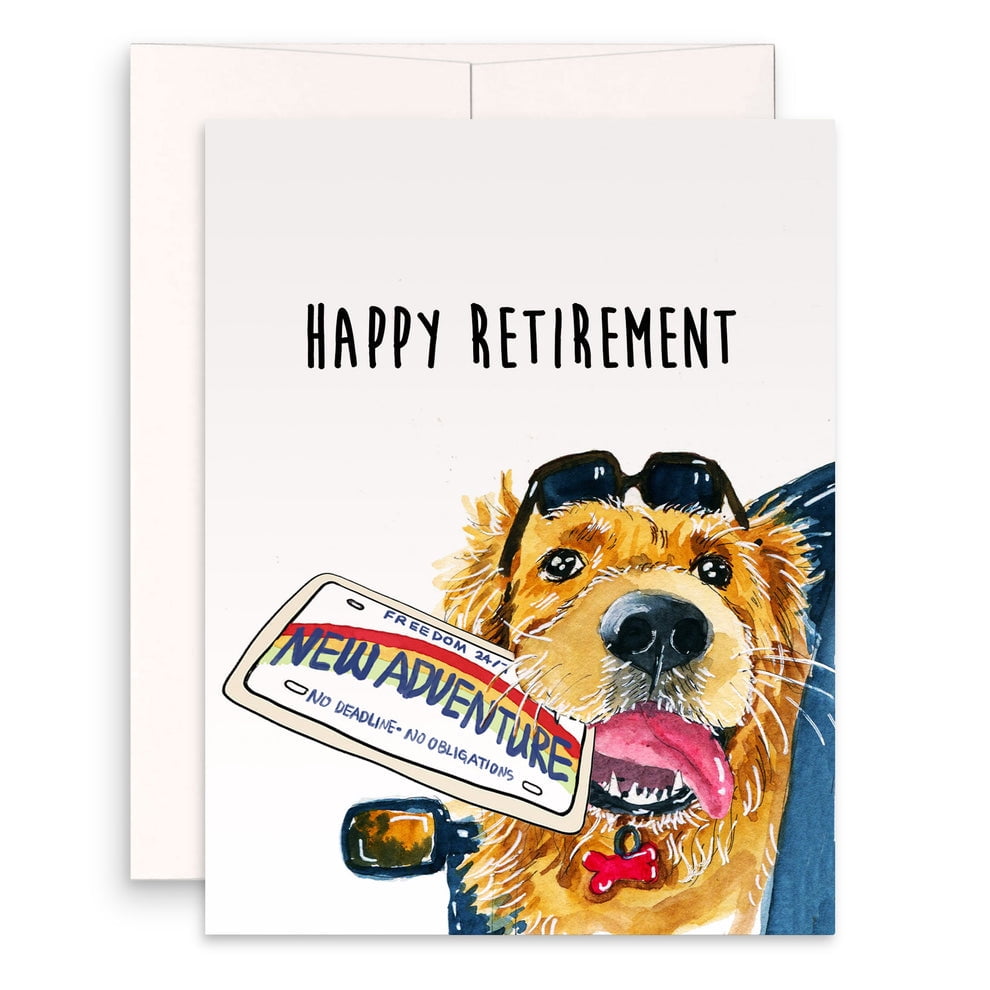 Happy Retirement Card - Adorable Dog with Sunglasses - "New Adventure ...