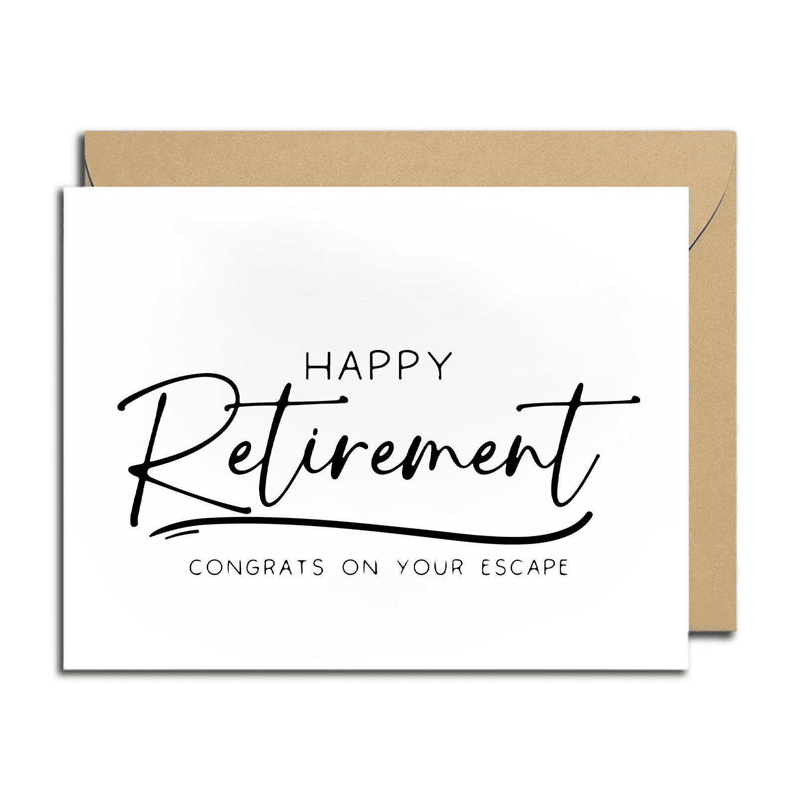 Happy Retirement Card - "Congrats on Your Escape" Elegant Design ...