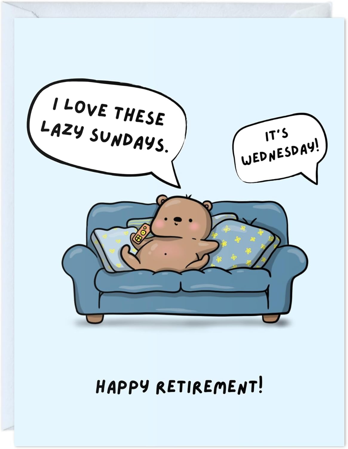 Happy Retirement Card – Cute Bear on Couch Design with Fun Quotes ...