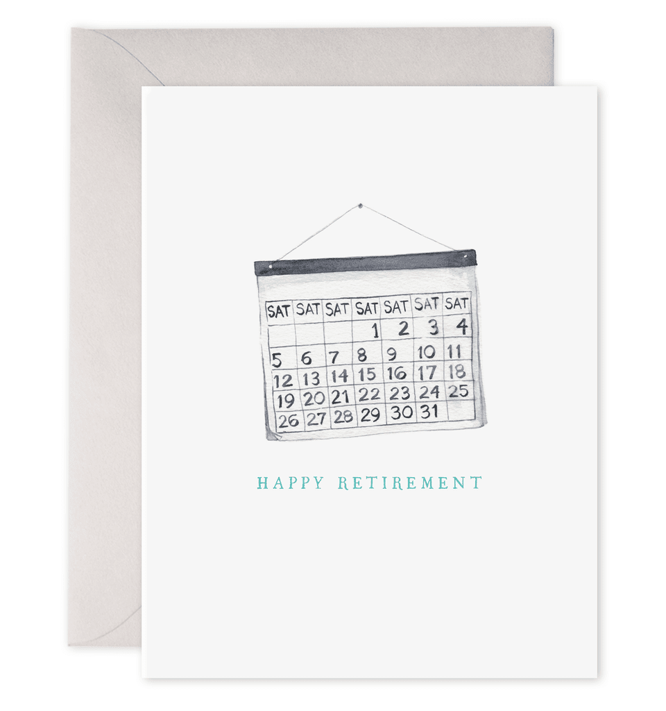Happy Retirement Card with Calendar Design – Blank Inside with Envelope ...