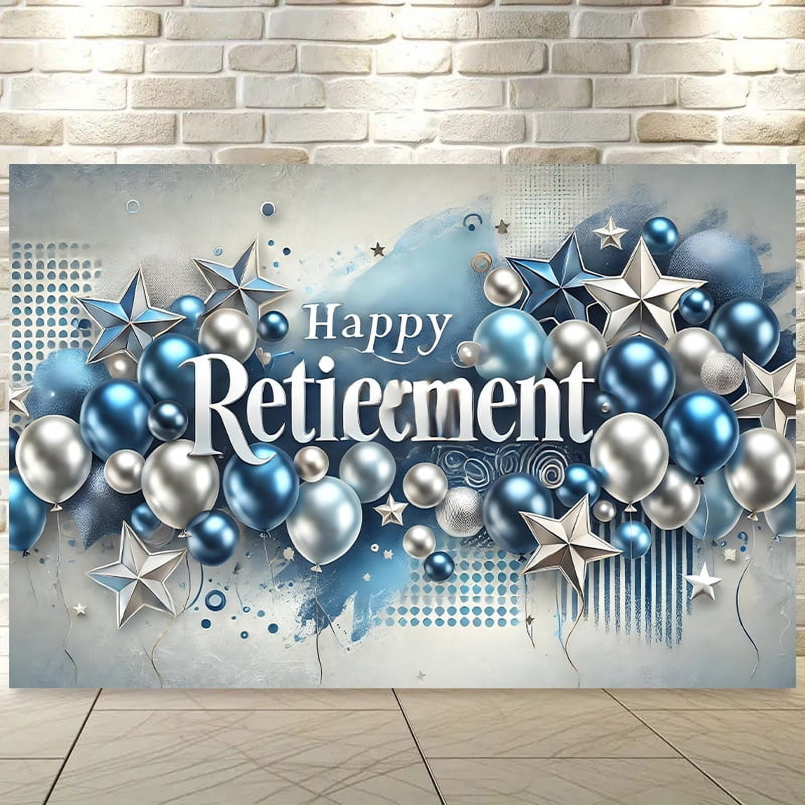 Happy Retirement Celebration Balloons Background Versatile Polyester ...