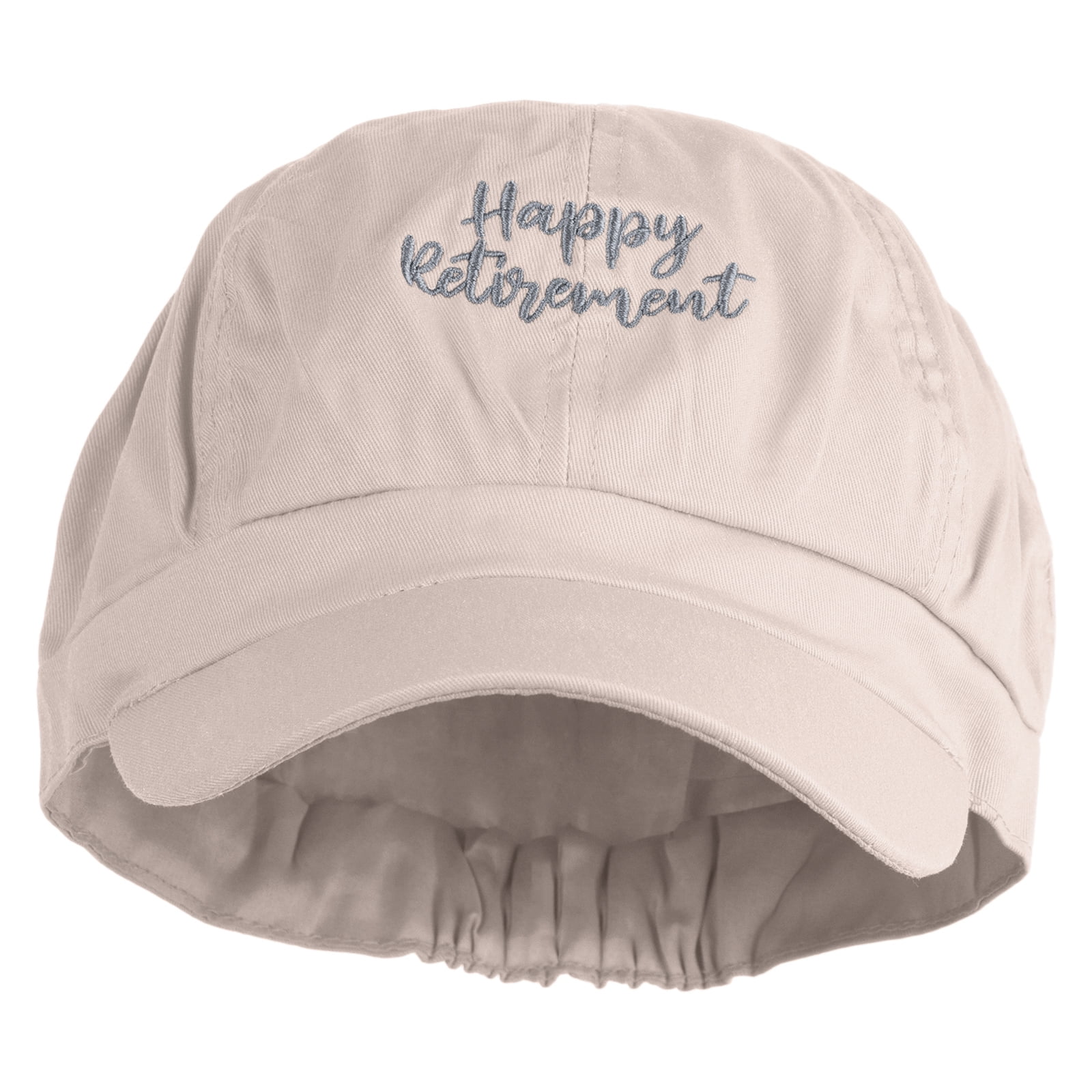 Happy Retirement Embroidered Cotton Elastic Newsboy Cap - Pink OSFM ...