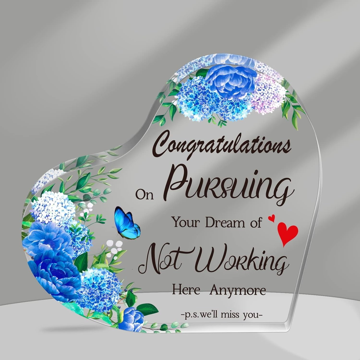 Happy Retirement Gift 2024 Acrylic Heart Retirement Keepsake Plaque ...