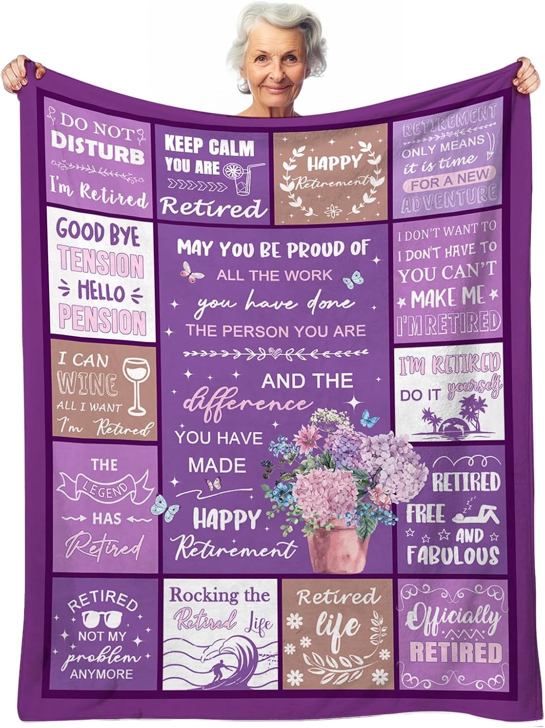 Happy Retirement Gifts Cozy Retirement Blanket for Women, Best ...