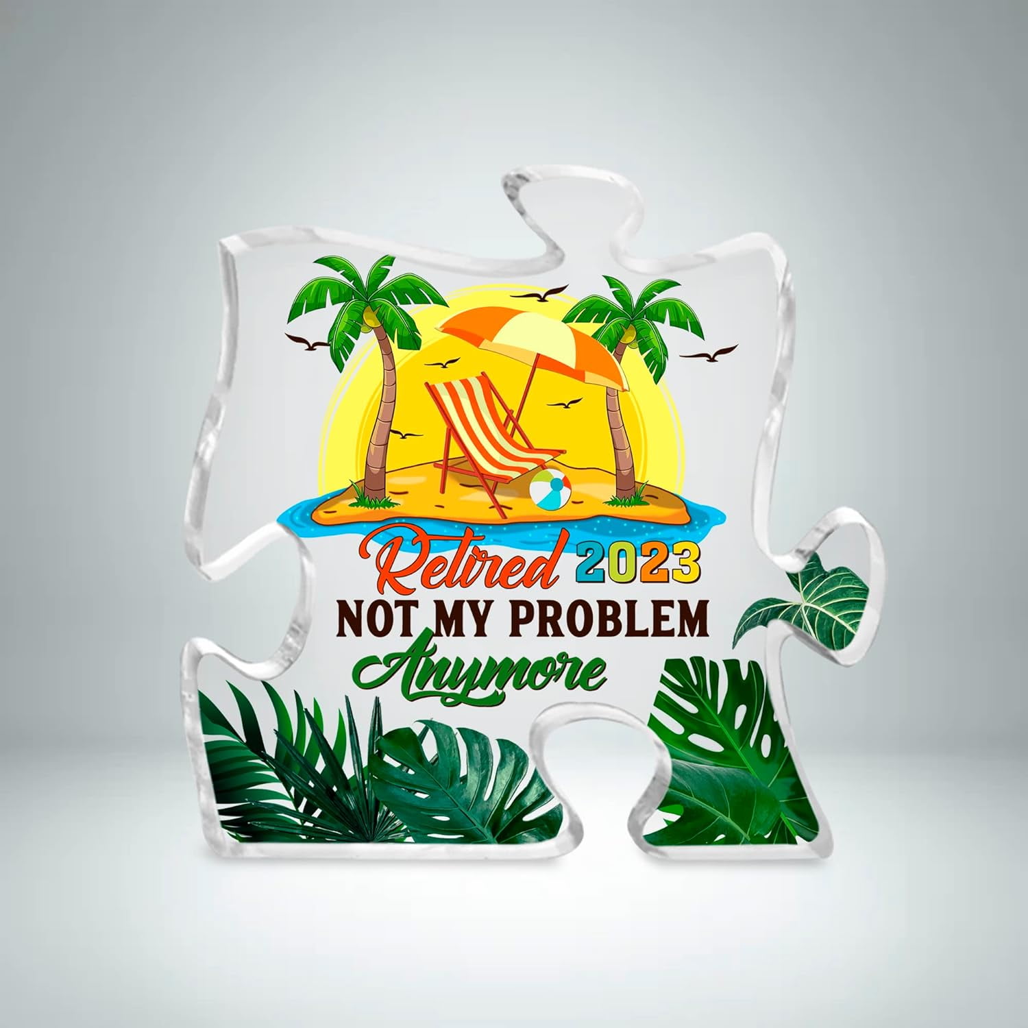 Happy Retirement Gifts For Women Men, Retired Puzzle Acrylic Plaque ...