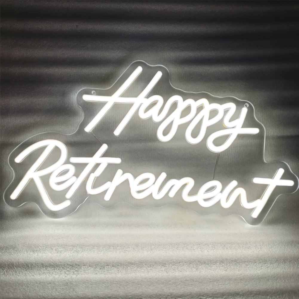 Happy Retirement Neon Sign,Dimmable USB Retirement Party Neon Lights ...