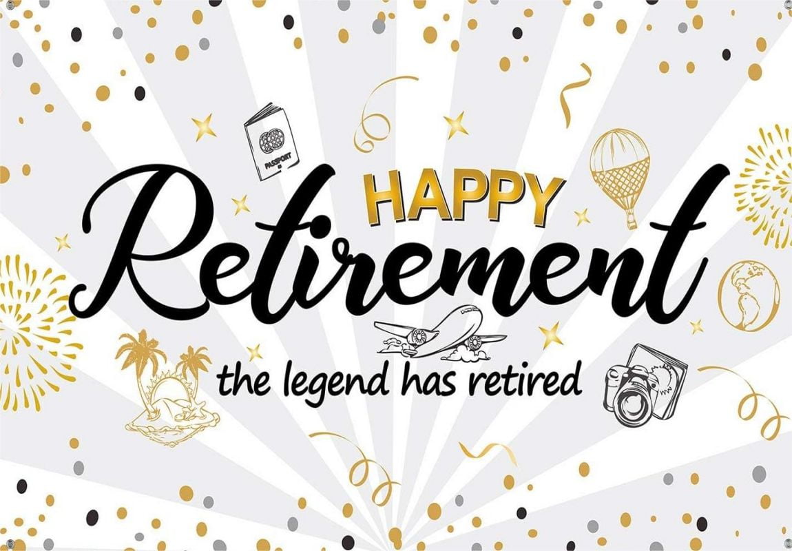Happy Retirement Party Backdrop Flowers Congrats Retire Photography ...