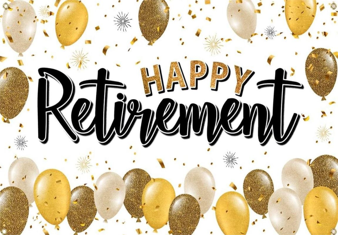 Happy Retirement Party Backdrop Flowers Congrats Retire Photography ...