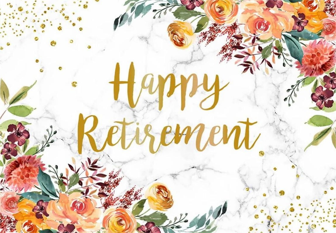 Happy Retirement Party Backdrop Flowers Congrats Retire Photography ...