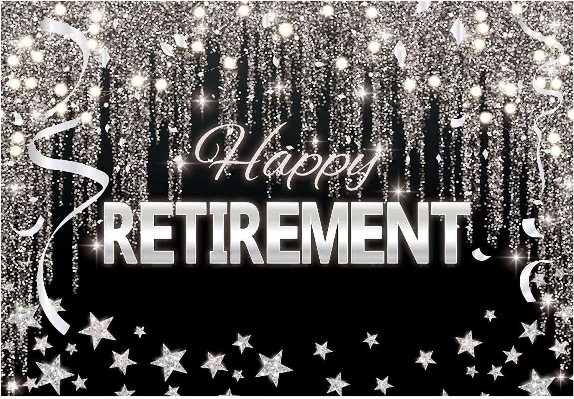 Happy Retirement Party Backdrop Rose Gold Glitter Photography ...