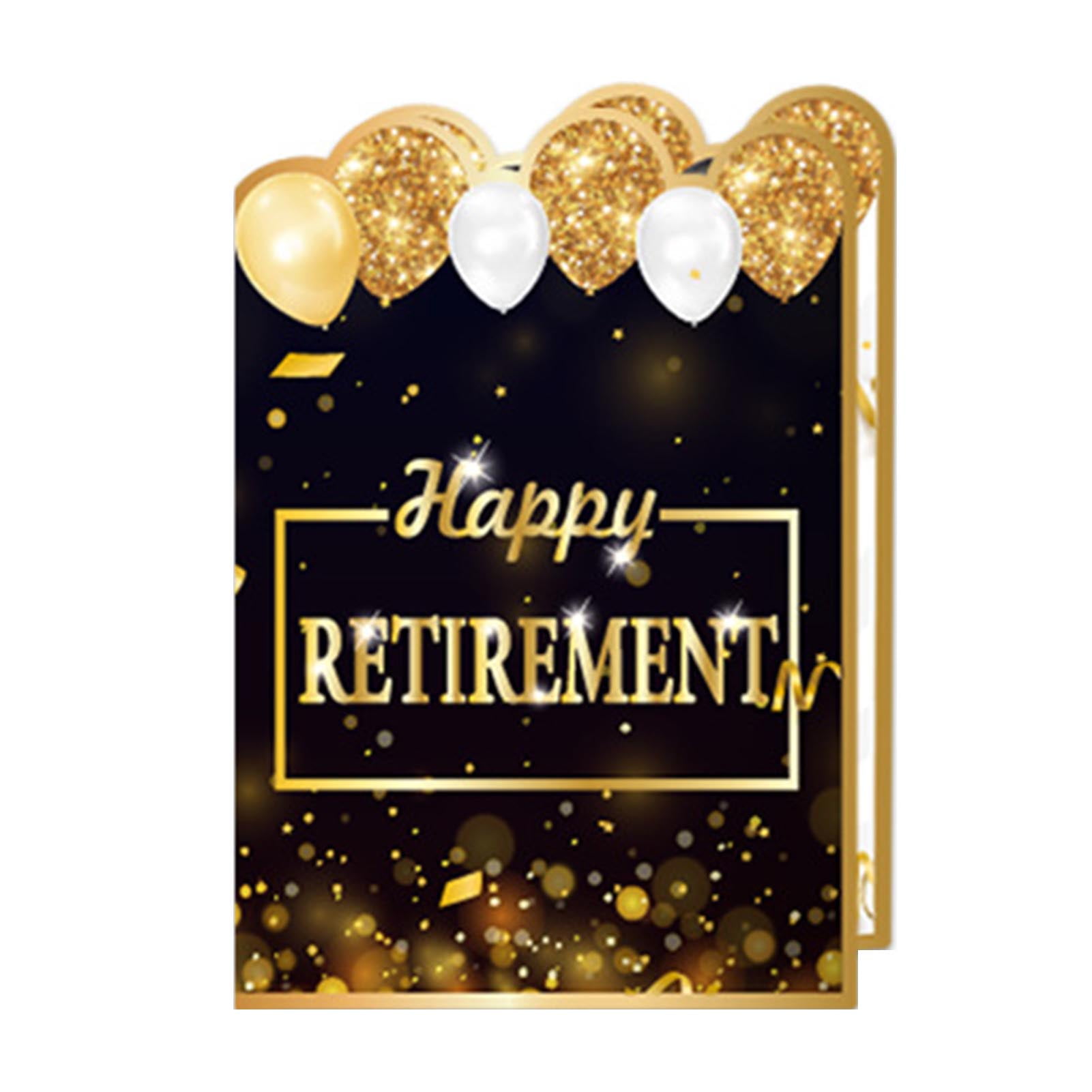 Happy Retirement Party Decorations Card Glitter Letter Print Happy ...