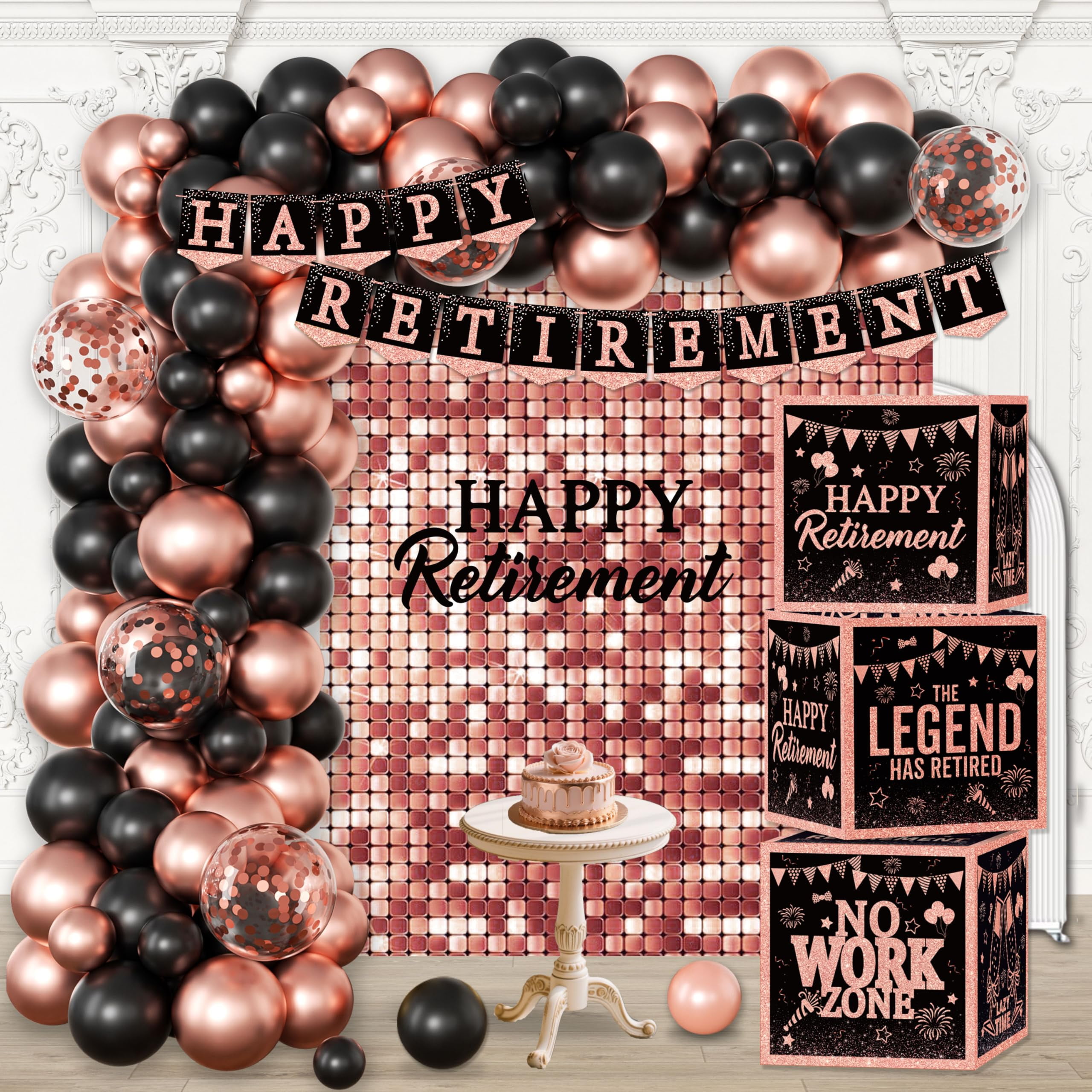 Happy Retirement Party Decorations SSF20 Kit for Women, Black Pink ...