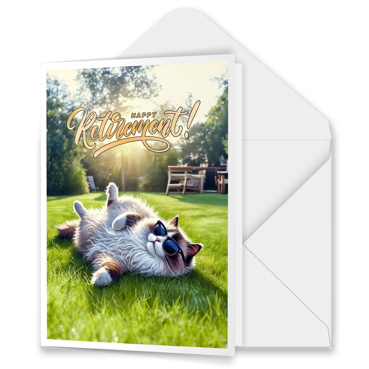 Happy Retirement with Ragdoll Enjoy Life Rest Time 5x7in Folded ...