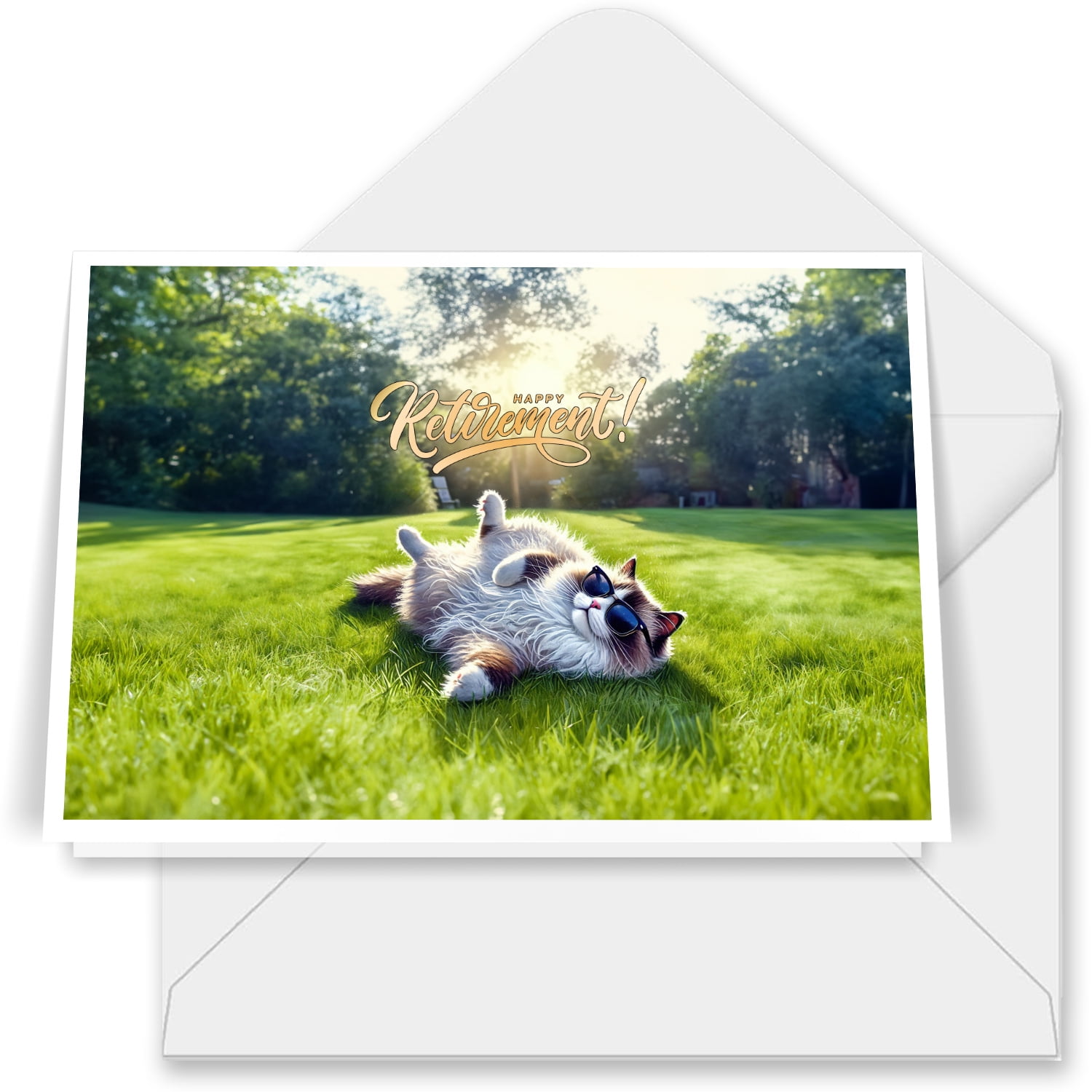Happy Retirement with Ragdoll Enjoy Life Rest Time 7x5in Folded ...