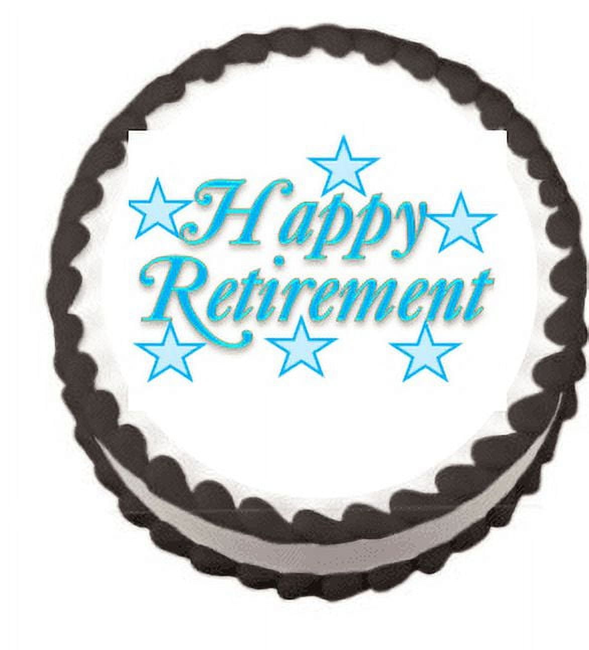 Happy Retirement Stars Edible Frosting Sheet Photo Image Cake Topper ...