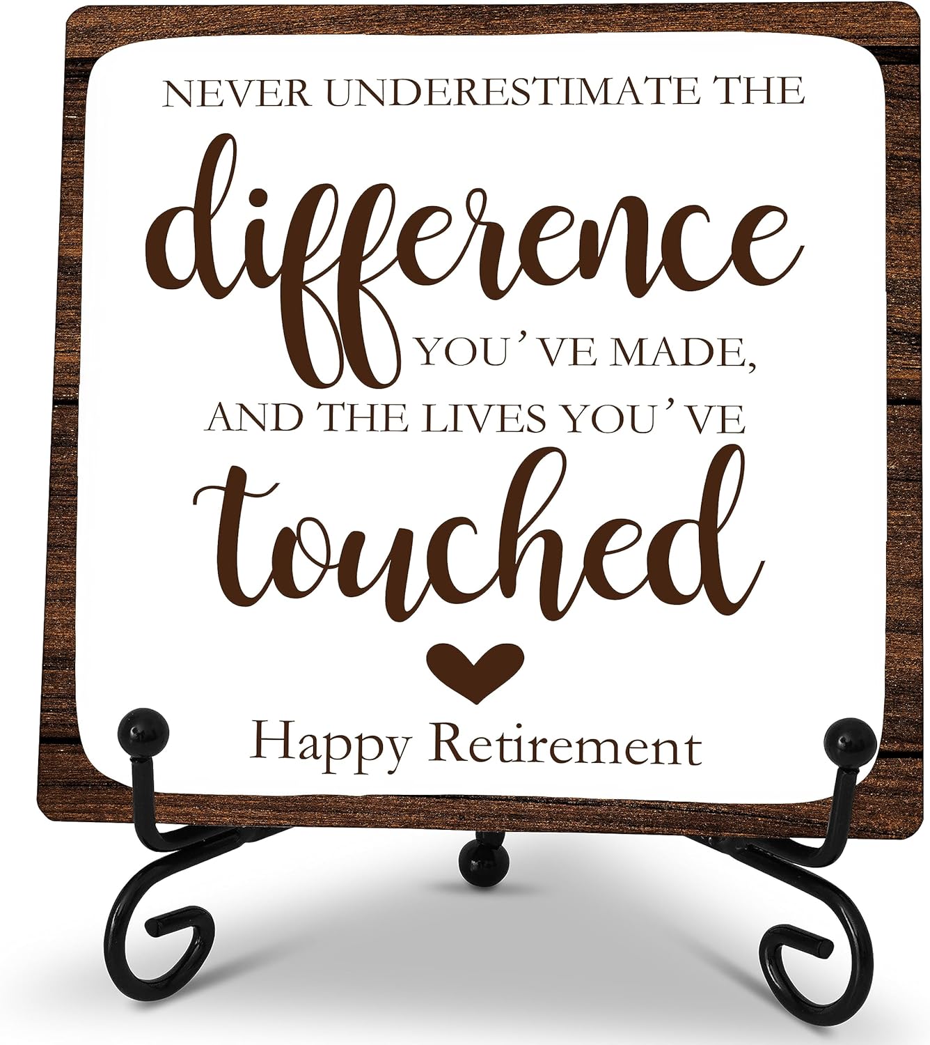 Happy Retirement Wooden Sign With Metal Easel Stand, Inspirational Sign ...