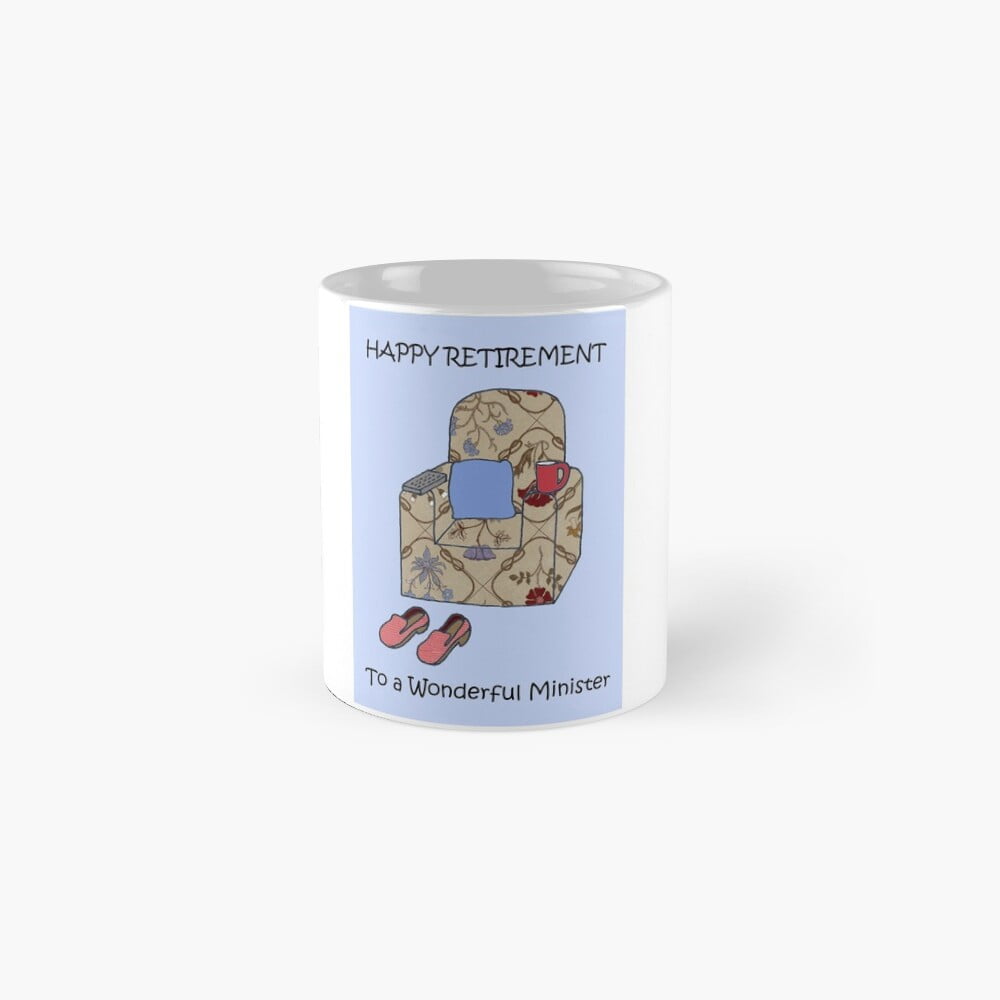 Happy Retirement to Minister Cartoon Armchair and Slippers Classic Mug ...