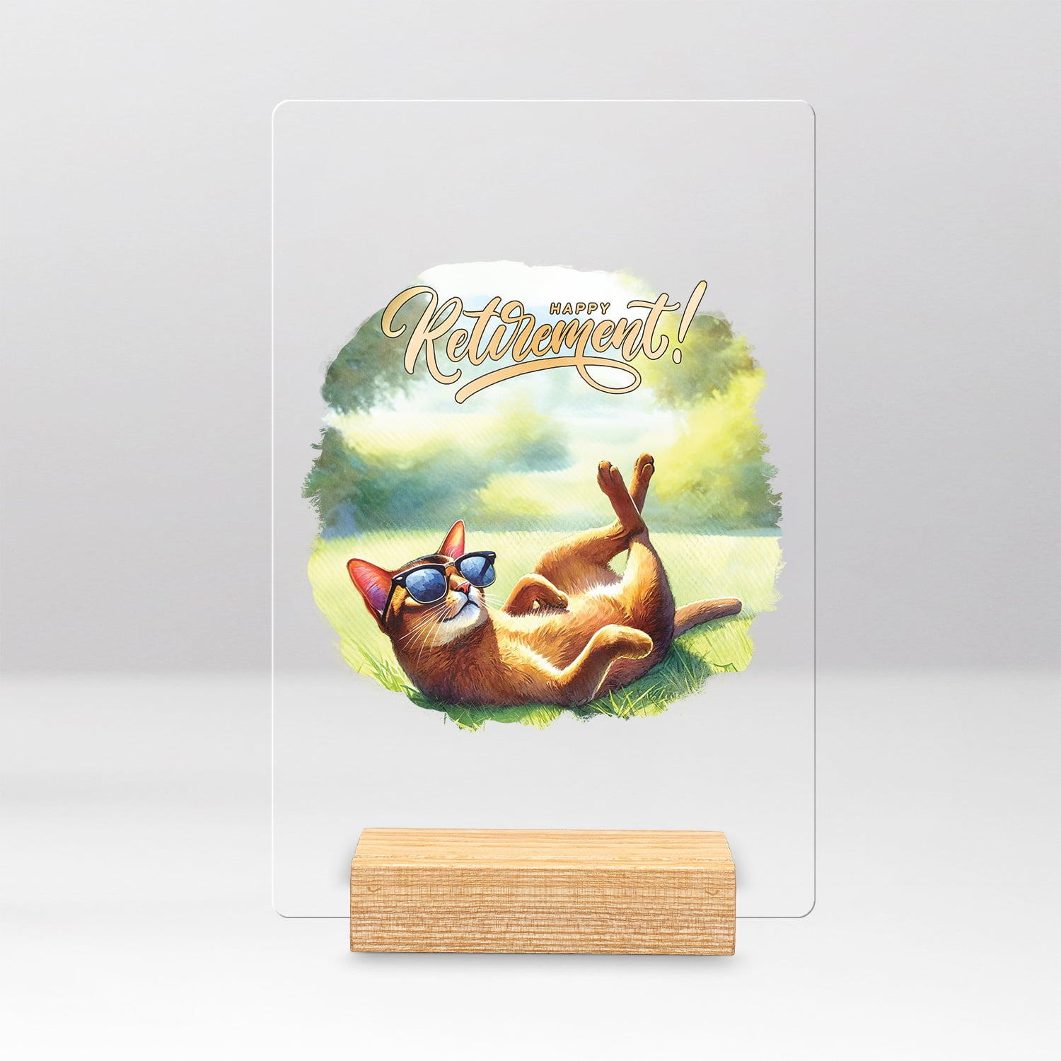 Happy Retirement with Abyssinian Enjoy Life Rest Time Acrylic Plaque ...