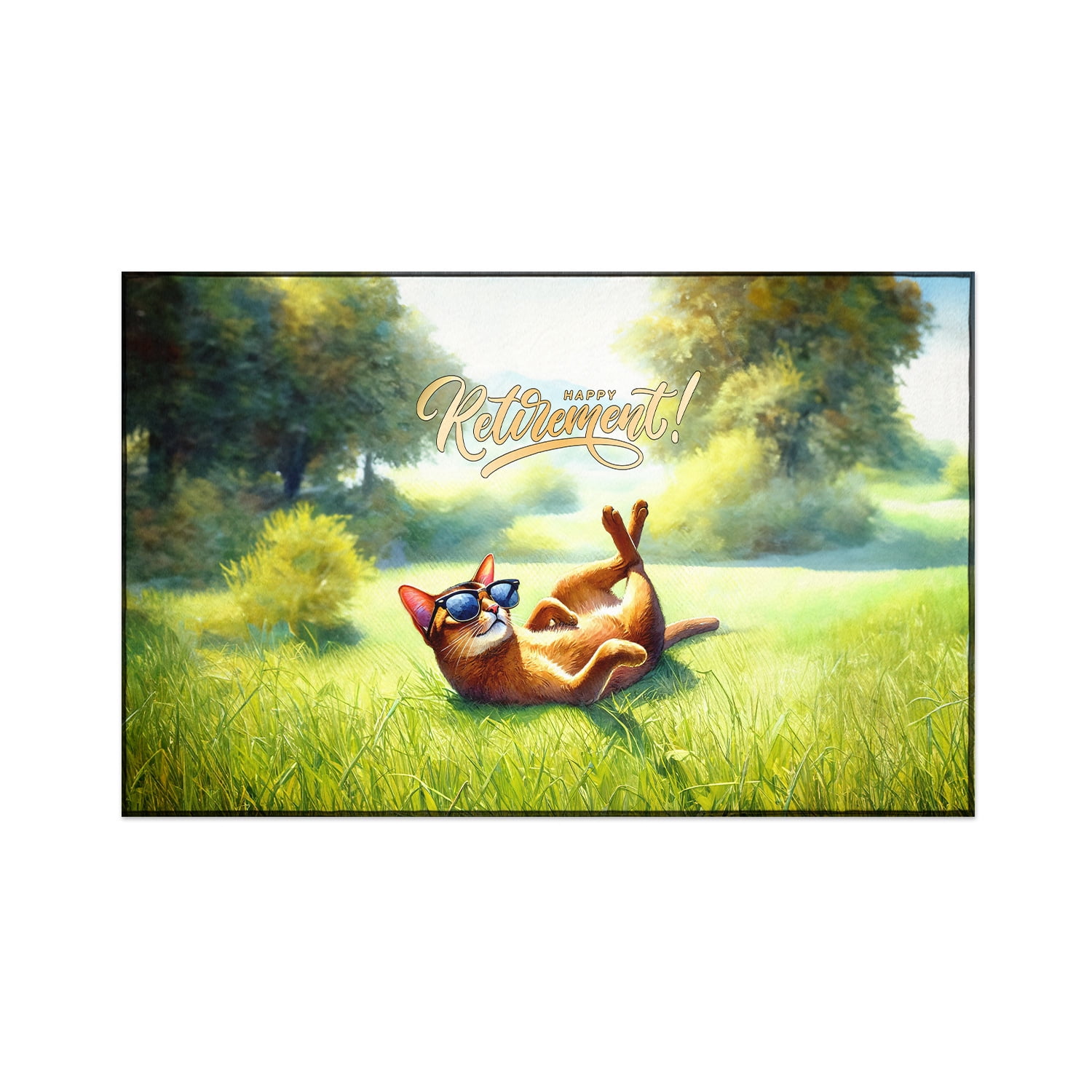 Happy Retirement with Abyssinian Enjoy Life Rest Time Indoor Rug Cat ...