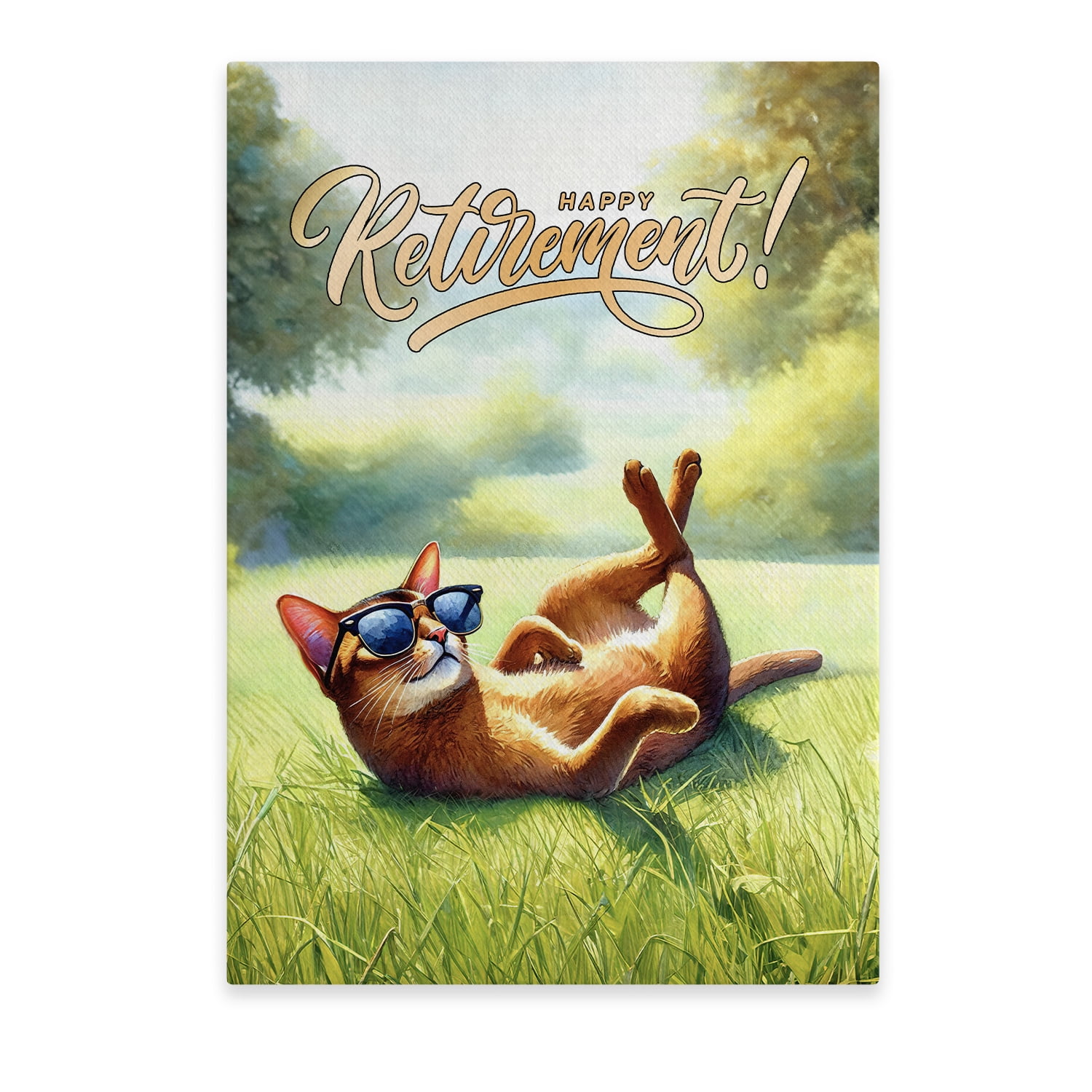 Happy Retirement with Abyssinian Enjoy Life Rest Time Vertical Matte ...