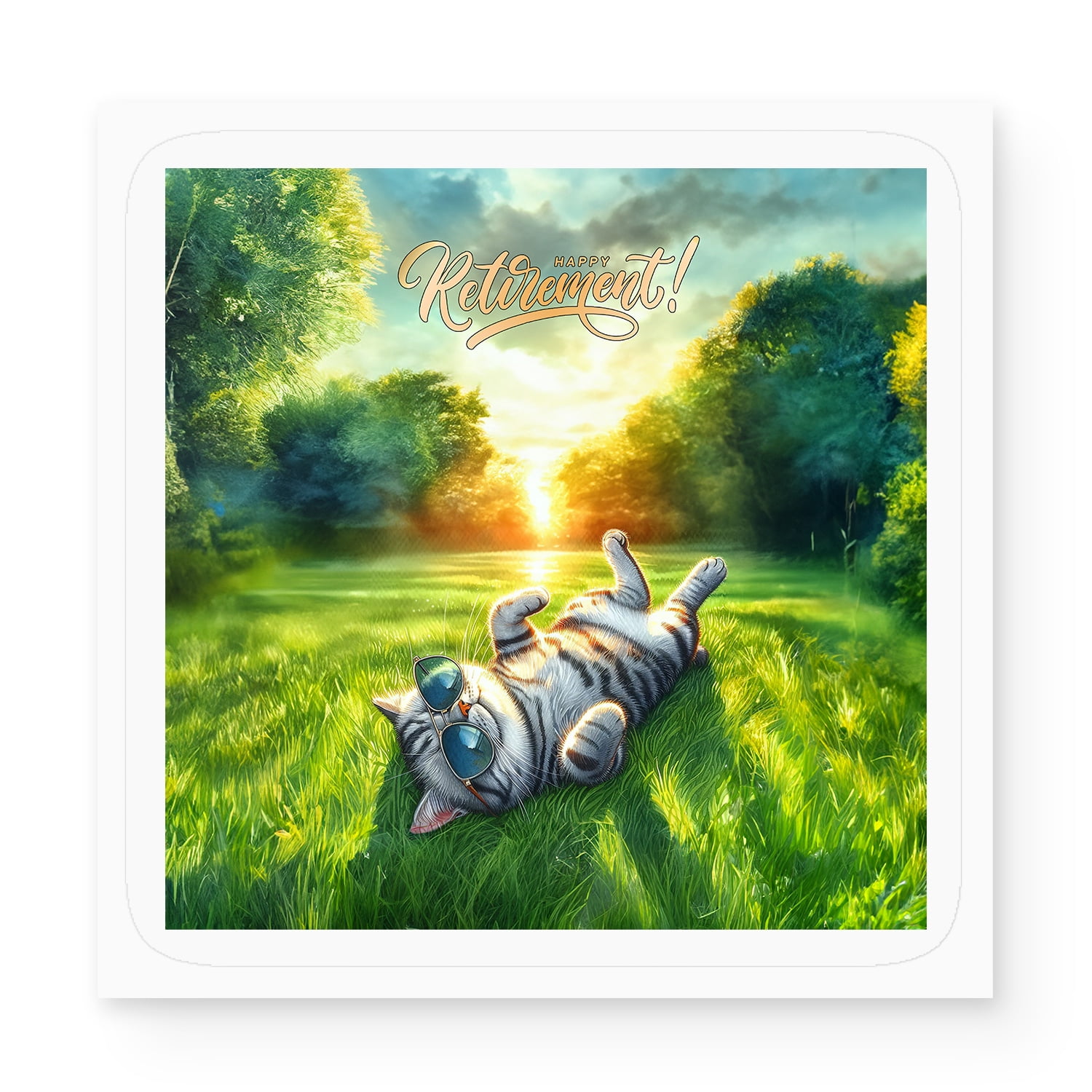 Happy Retirement with American Shorthair Enjoy Life Rest Time Vinyl ...
