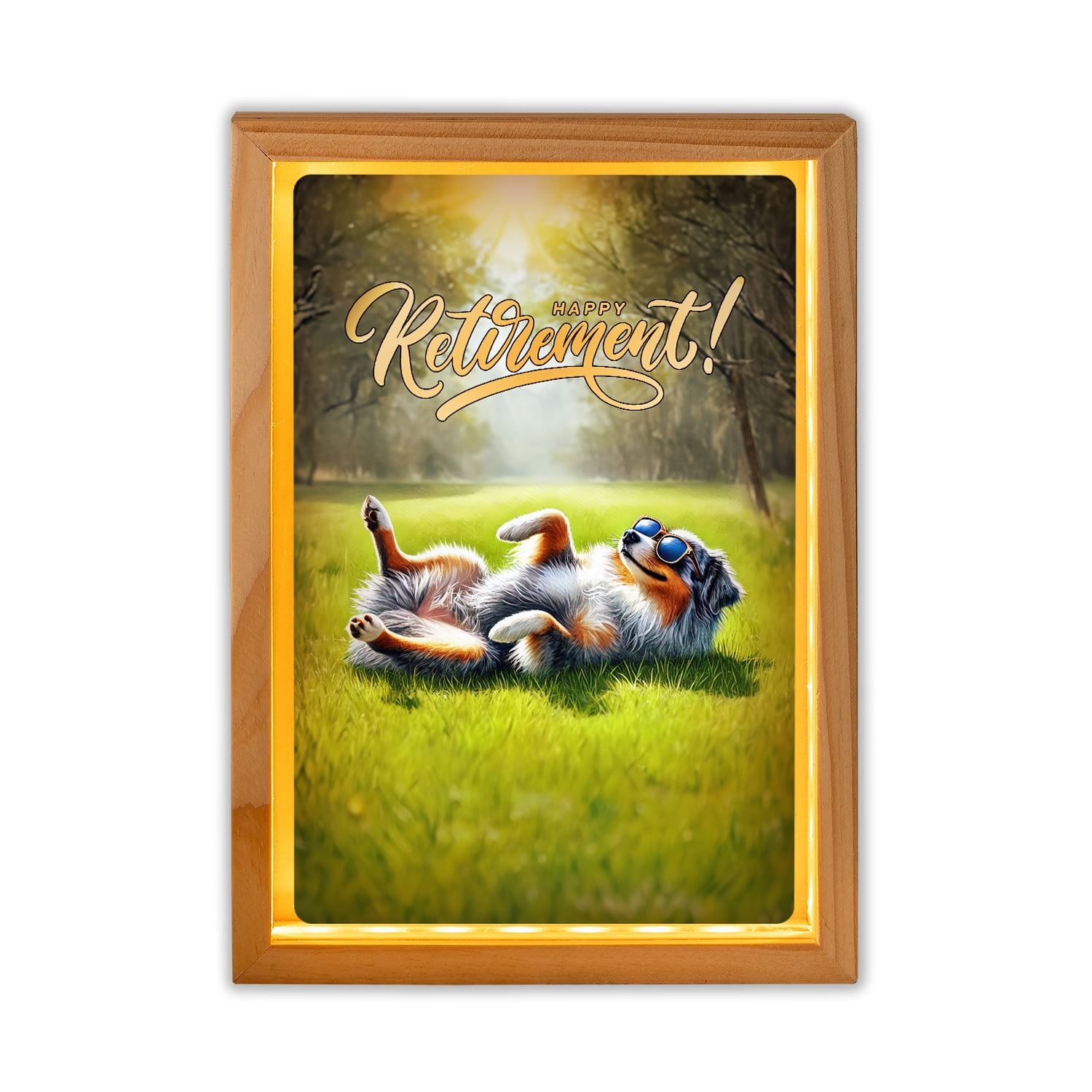 Happy Retirement with Australian Shepherd Enjoy Life Rest Time Acrylic ...