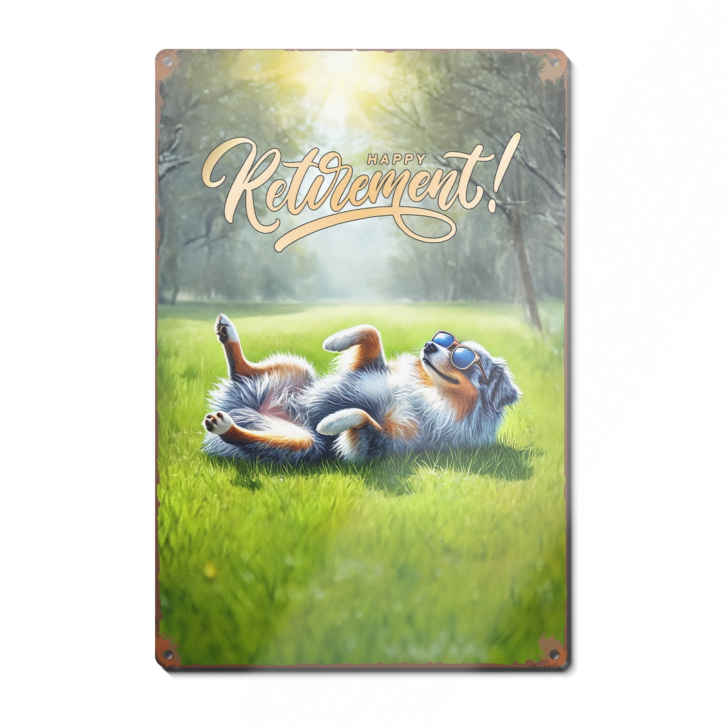 Happy Retirement with Australian Shepherd Enjoy Life Rest Time Vertical ...