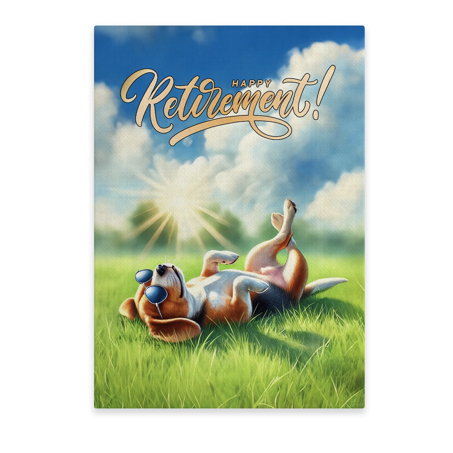 Happy Retirement with Beagle Enjoy Life Rest Time Vertical Matte Canvas ...