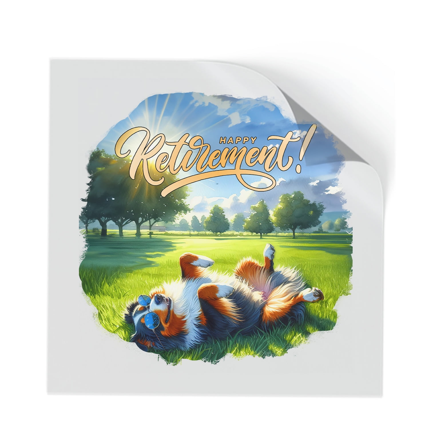 Happy Retirement with Bernese Mountain Dog Enjoy Life Rest Time Cutout ...