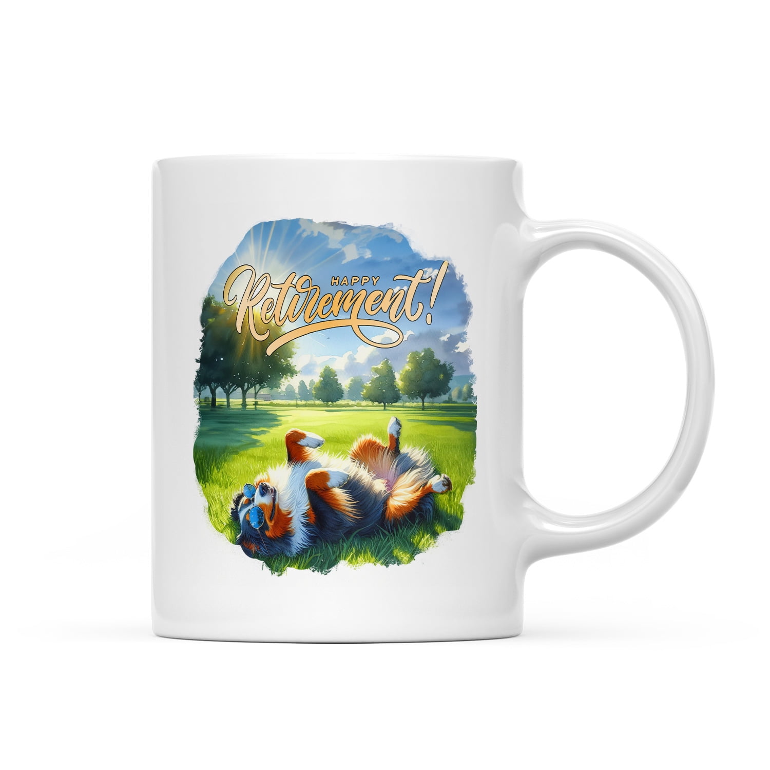 Happy Retirement with Bernese Mountain Dog Enjoy Life Rest Time Mug ...