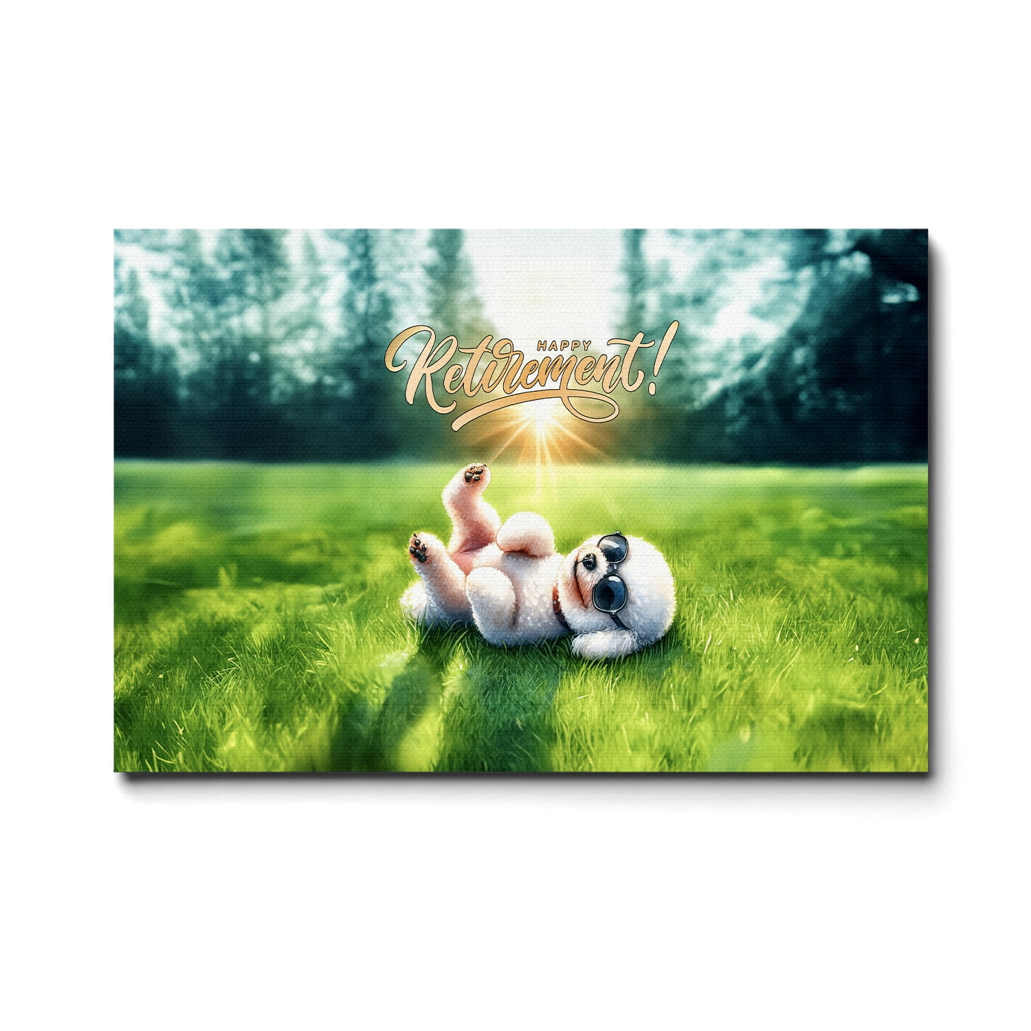 Happy Retirement with Bichon Frise Enjoy Life Rest Time Horizontal ...