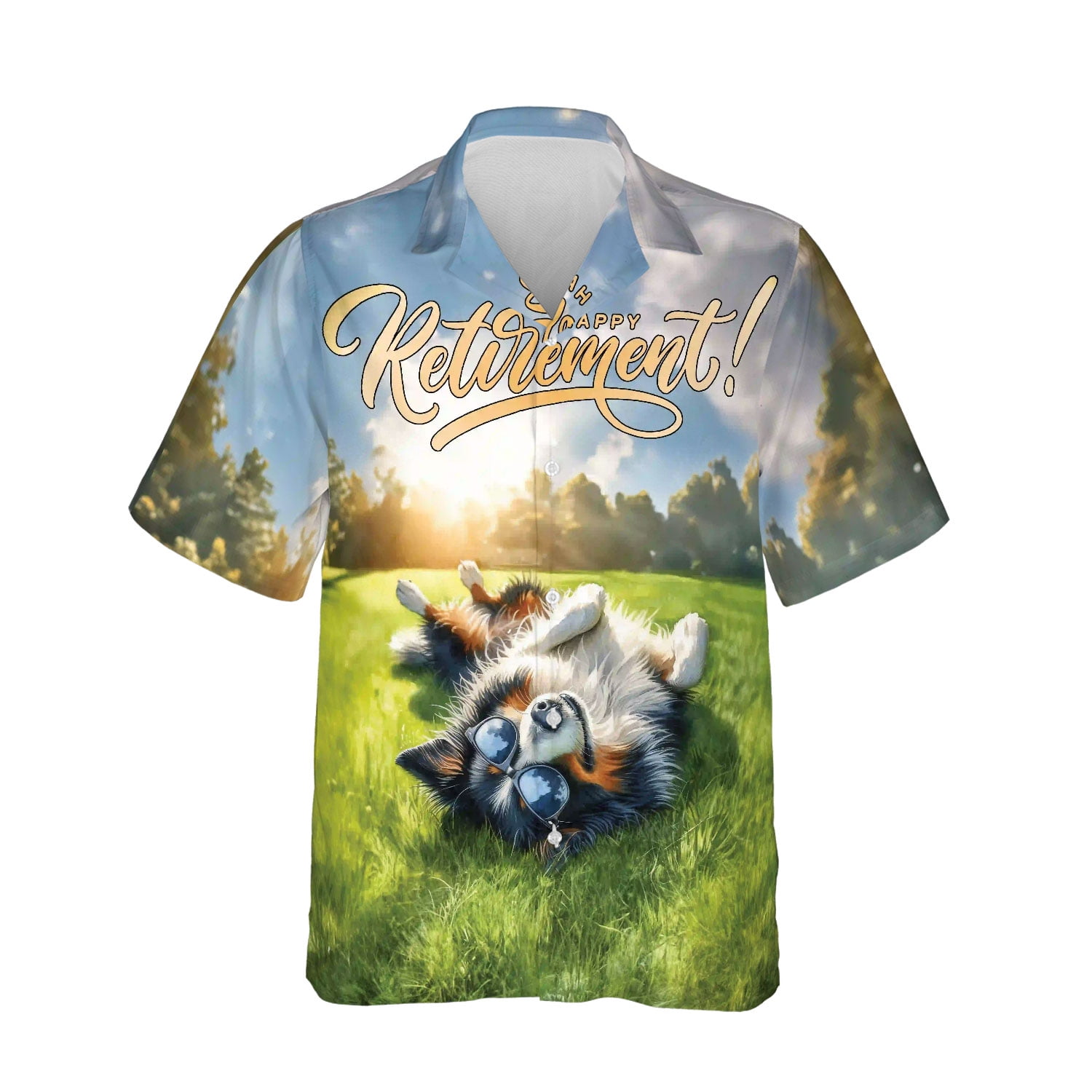 Happy Retirement with Border Collie Enjoy Life Rest Time Hawaiian Shirt ...