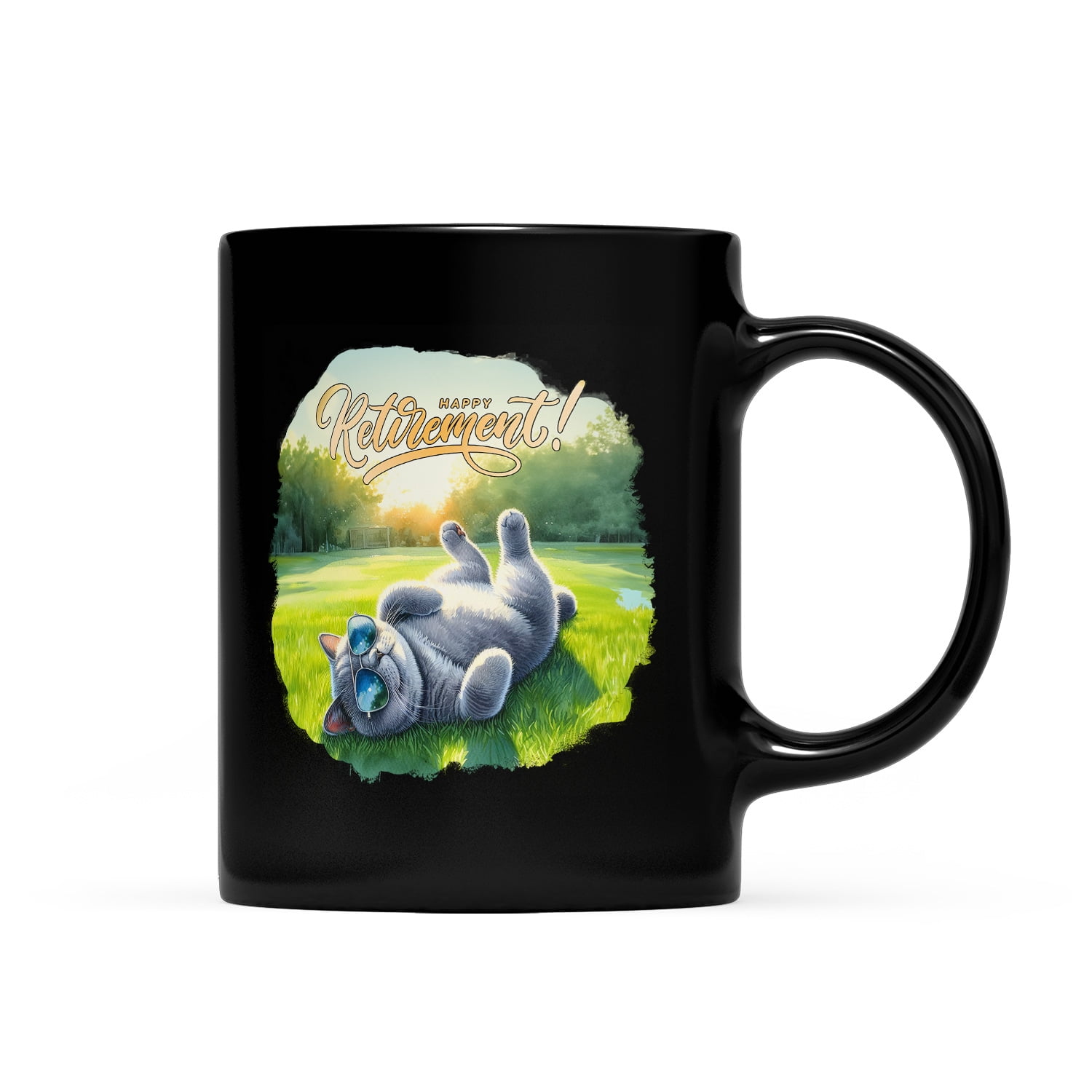 Happy Retirement with British Shorthair Enjoy Life Rest Time Mug Cat Lover Kitten Owner Gifts ...