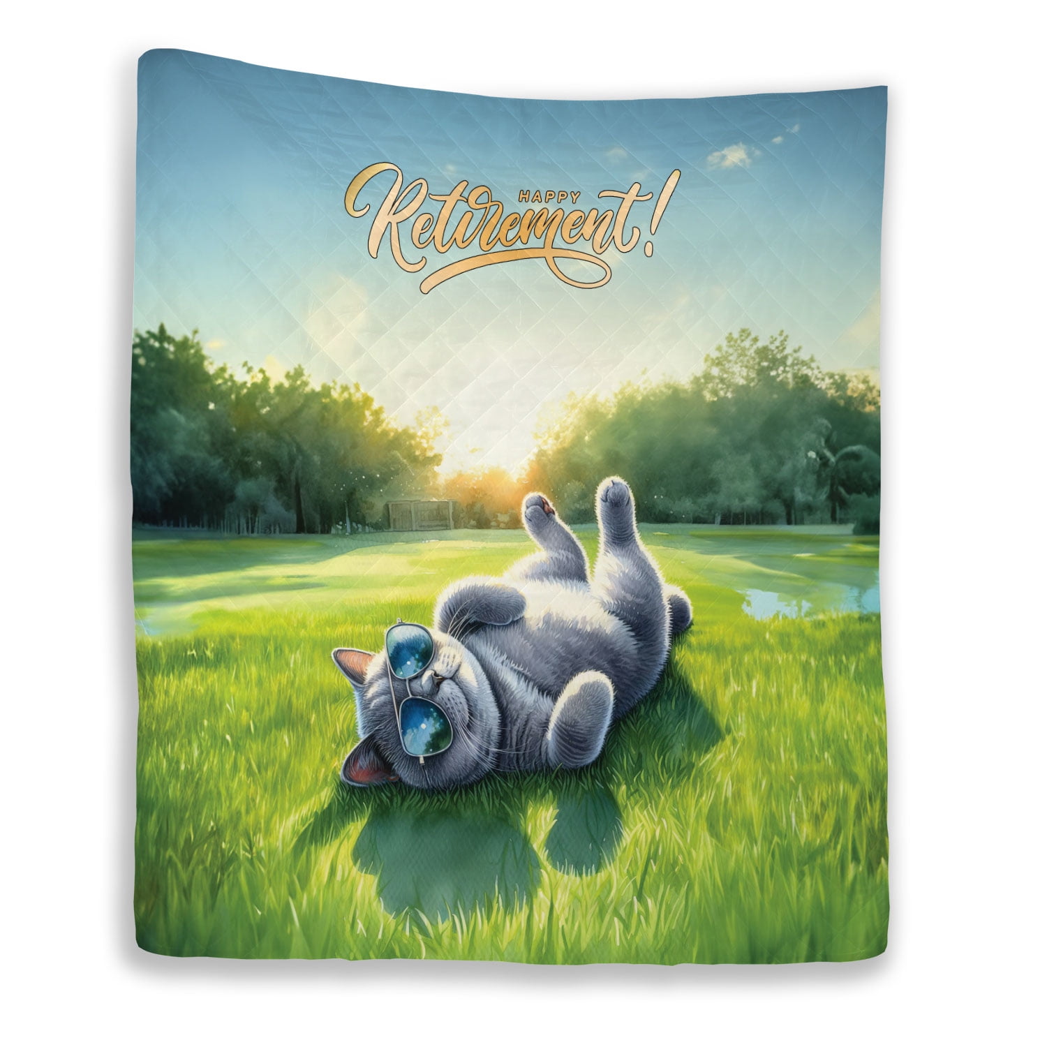 Happy Retirement with British Shorthair Enjoy Life Rest Time Quilt ...