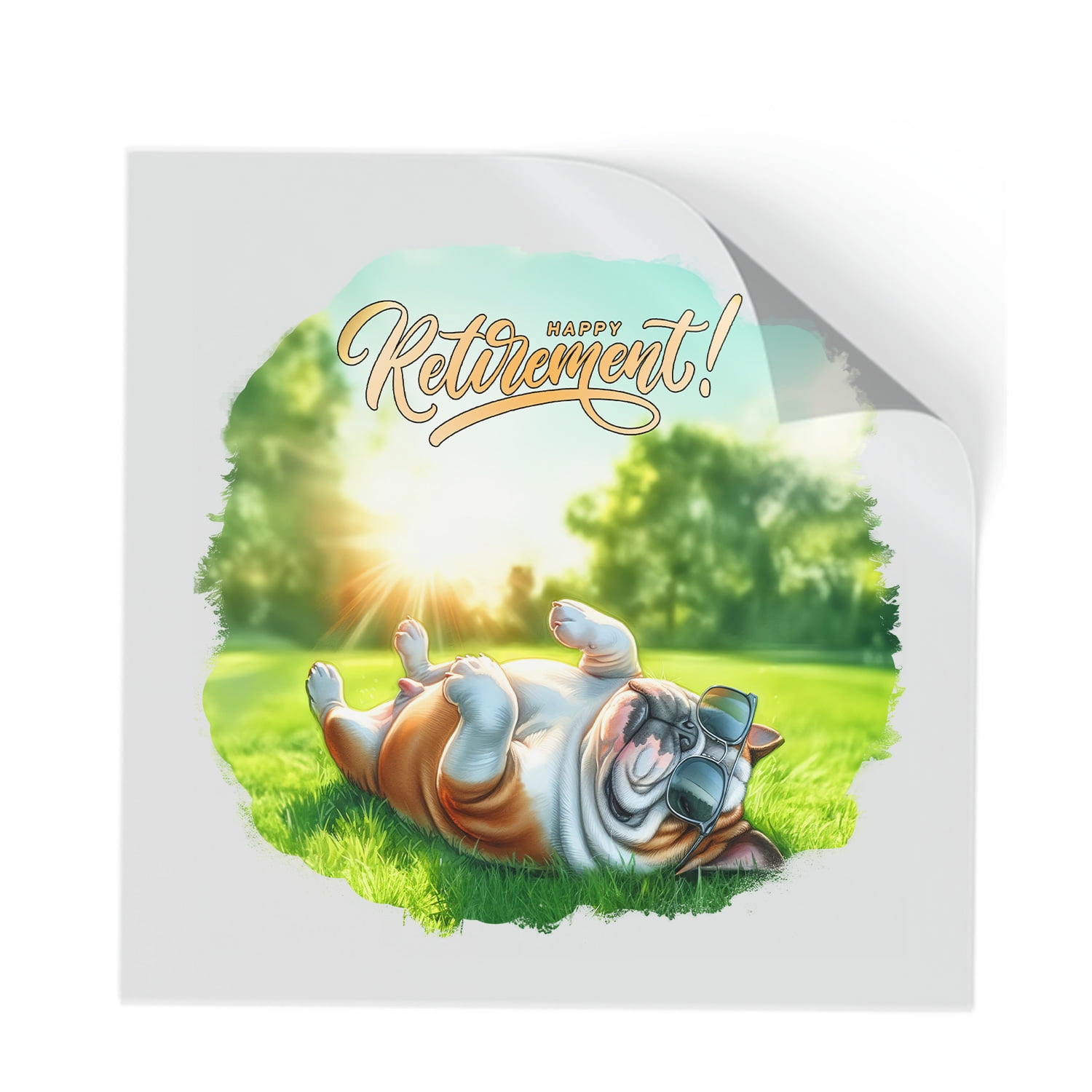 Happy Retirement with Bulldog Enjoy Life Rest Time Cutout Transfer ...